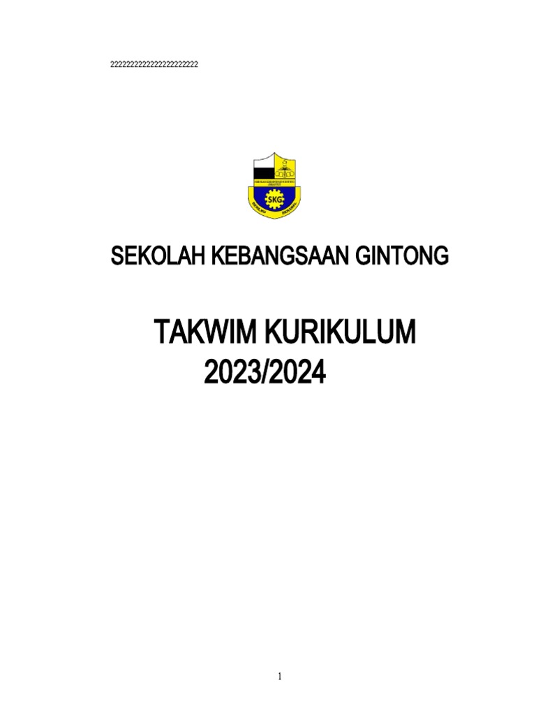 Takwim Kurikulum 2023. 2024 | PDF