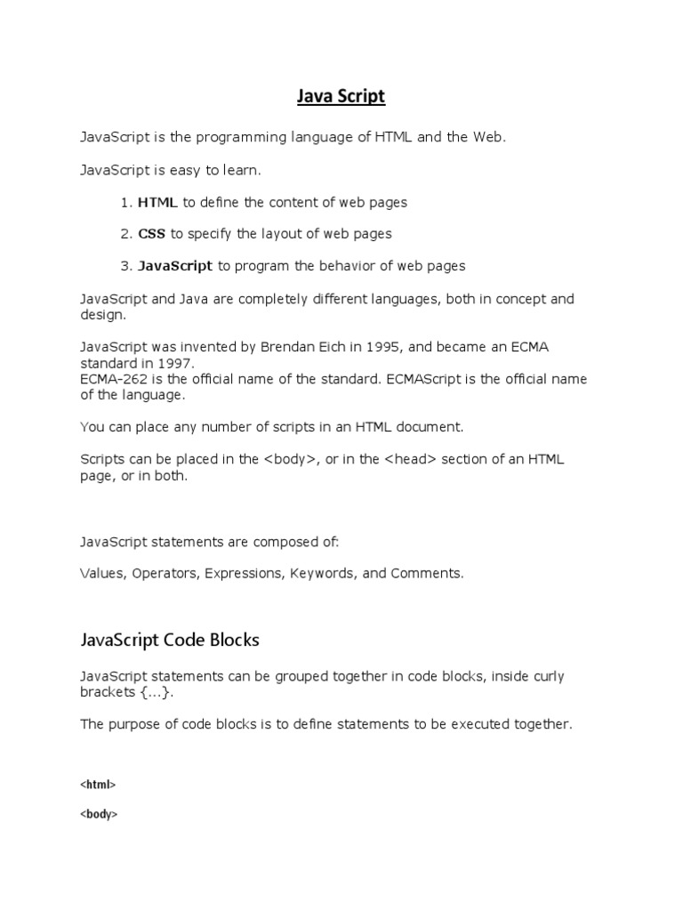 Java Script 2 Pdf Java Script Variable Computer Science 8357
