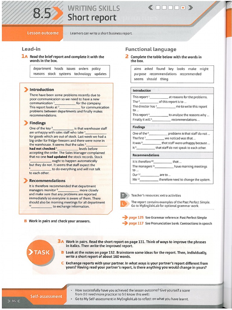 Unit 8.5 Writing A Short Report | PDF