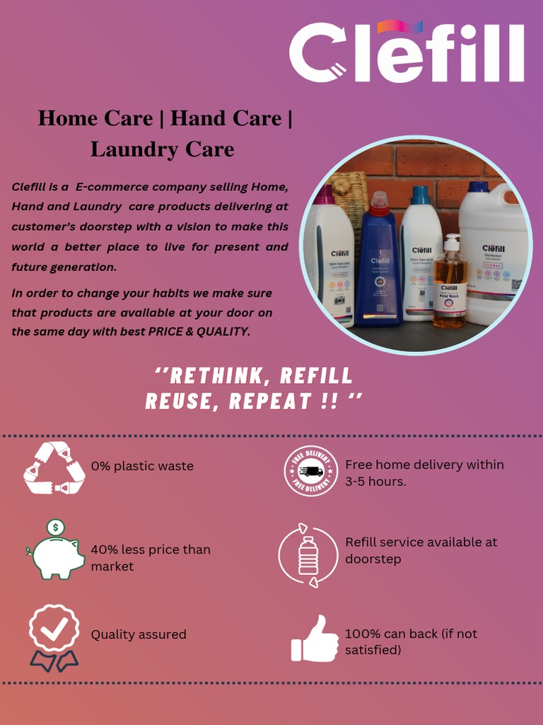 Home Care - Hand Care - Laundry Care: 'Rethink, Refill Reuse, Repeat ...