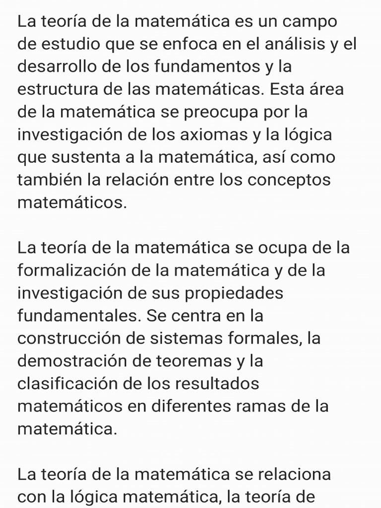 Teoria de La Matematica | PDF