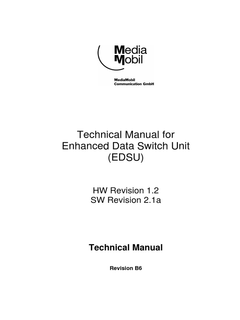 Technical Manual For Enhanced Data Switch Unit (EDSU) : HW Revision 1.2 SW Revision 2.1a | PDF ...