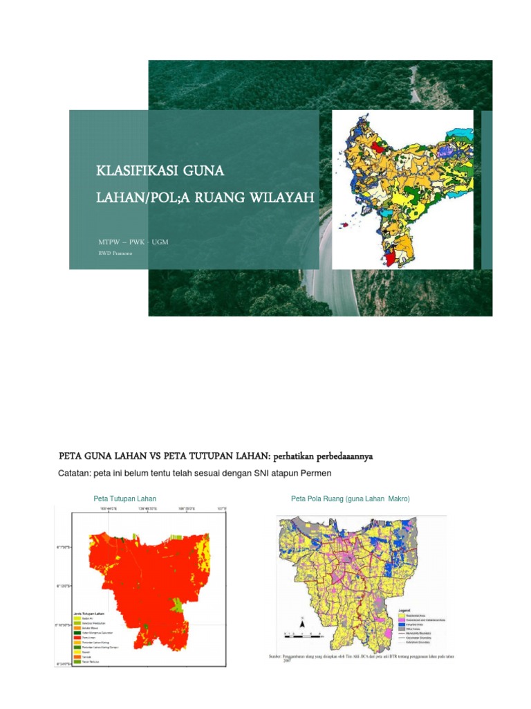 Klasifikasi Guna Lahan Atau Pola Ruang | PDF