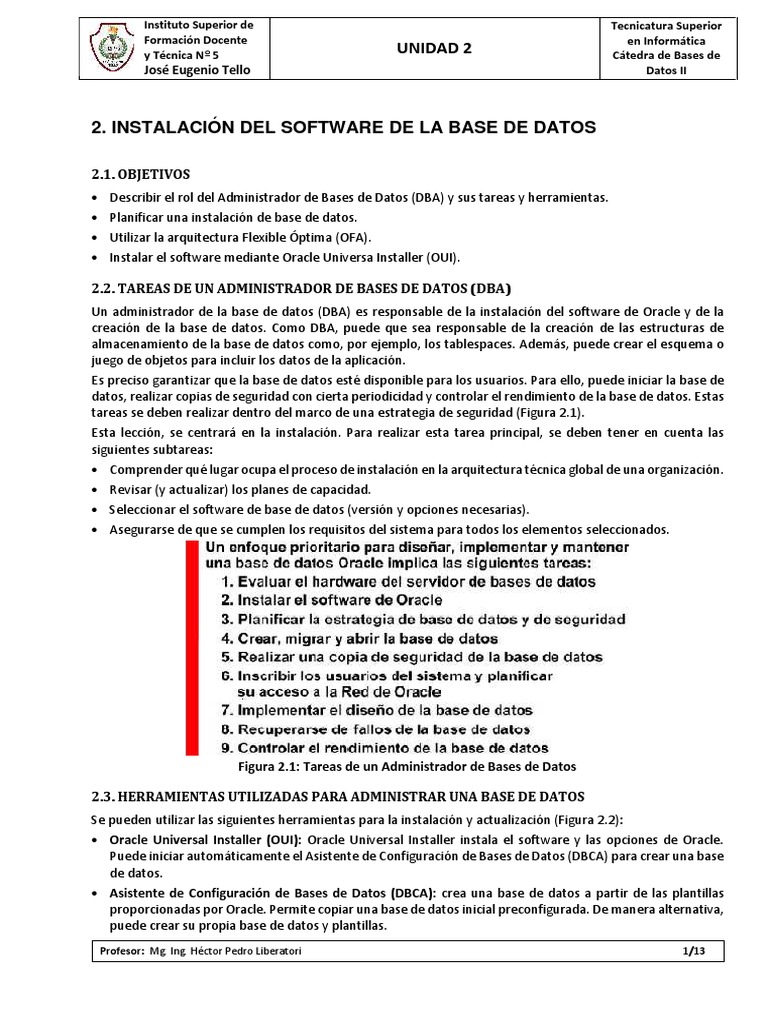 Instalación de Software de Bases de Datos | PDF | Bases de datos | Software