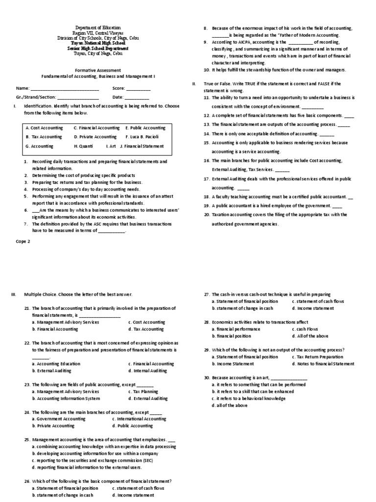 Tuyan National High School Senior High School Department | PDF ...