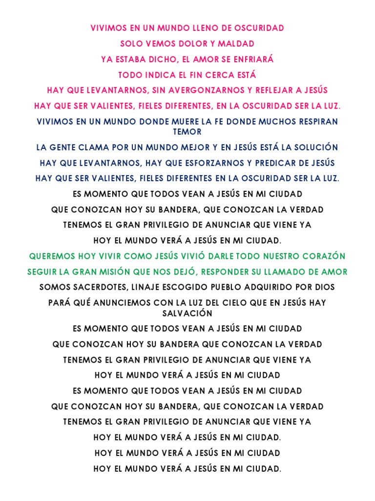 Jesus en Mi Ciudad - Letra | PDF