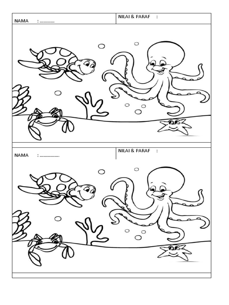 Form Mewarnai Gurita | PDF