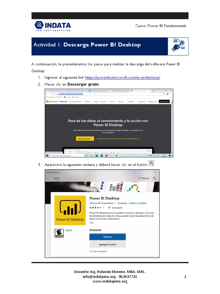 Actividad 1 - Desacarga e Instalación de Power BI Desktop | PDF ...