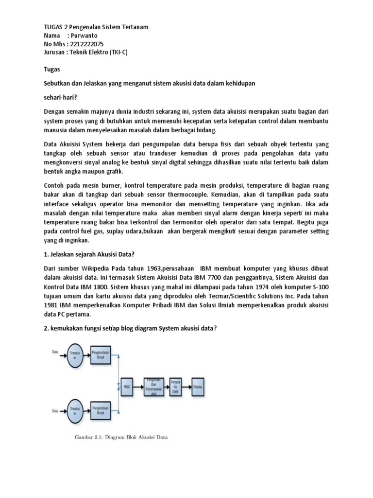 Tugas 2 Pengenalan Sistem Tertanam | PDF Tugas 2 Pengenalan Sistem Tertanam | PDF