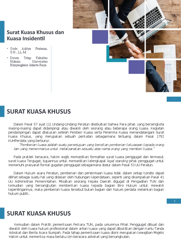 Surat Kuasa Khusus dan Insidentil | PDF