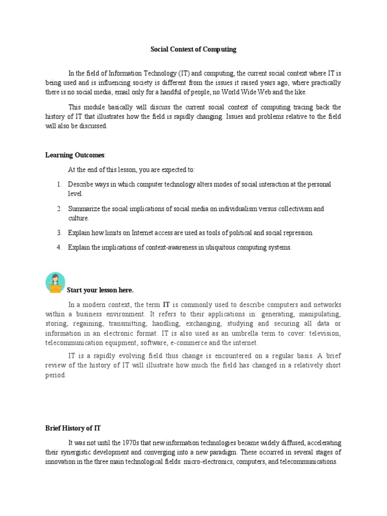 SIPP Module-01-Social-Context-of-Computing | PDF | Internet | Computer ...