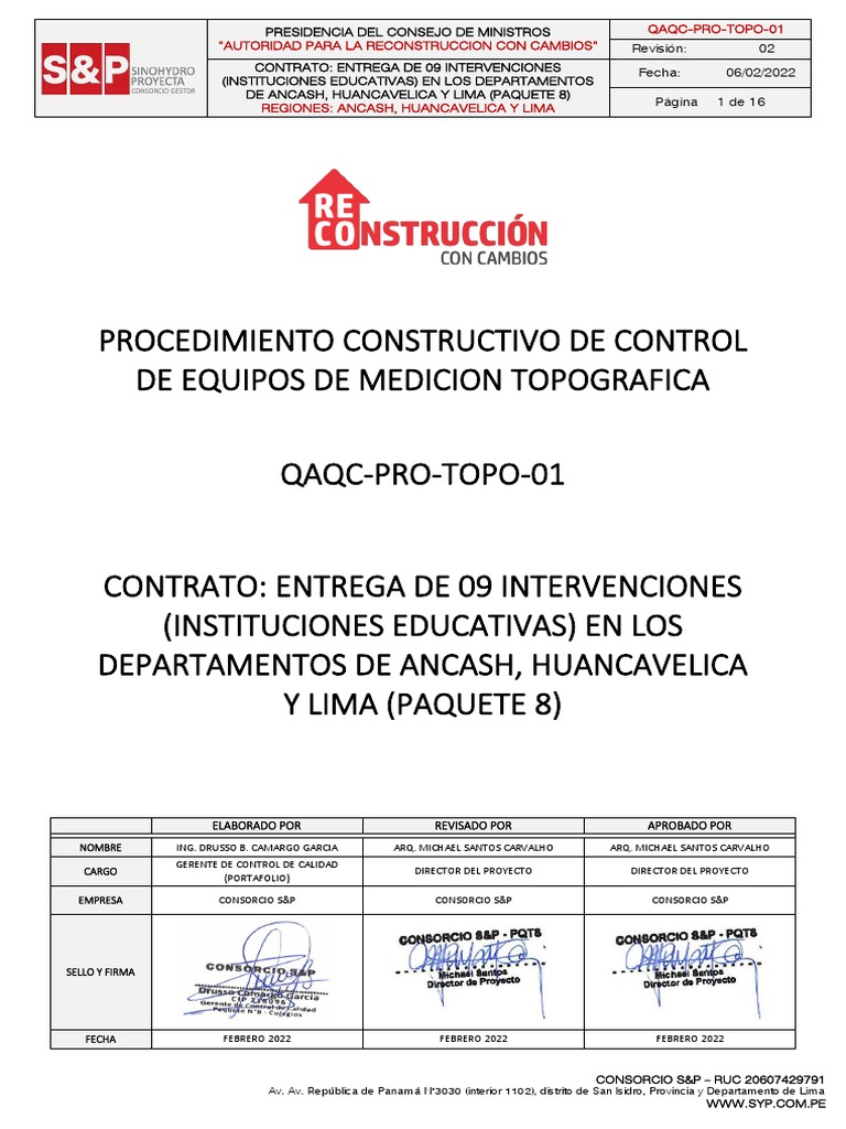 QAQC-PRO-TOPO-01 Rv.02 | PDF | Medición | Auditoría