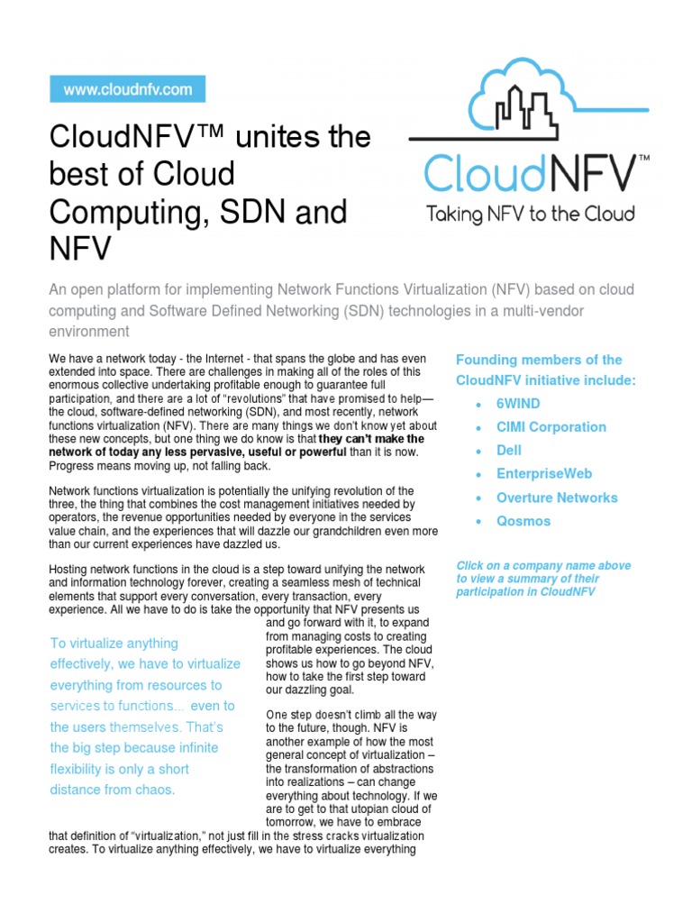 6-WhitePaper CloudNFV | Download Free PDF | Cloud Computing | Computer Network