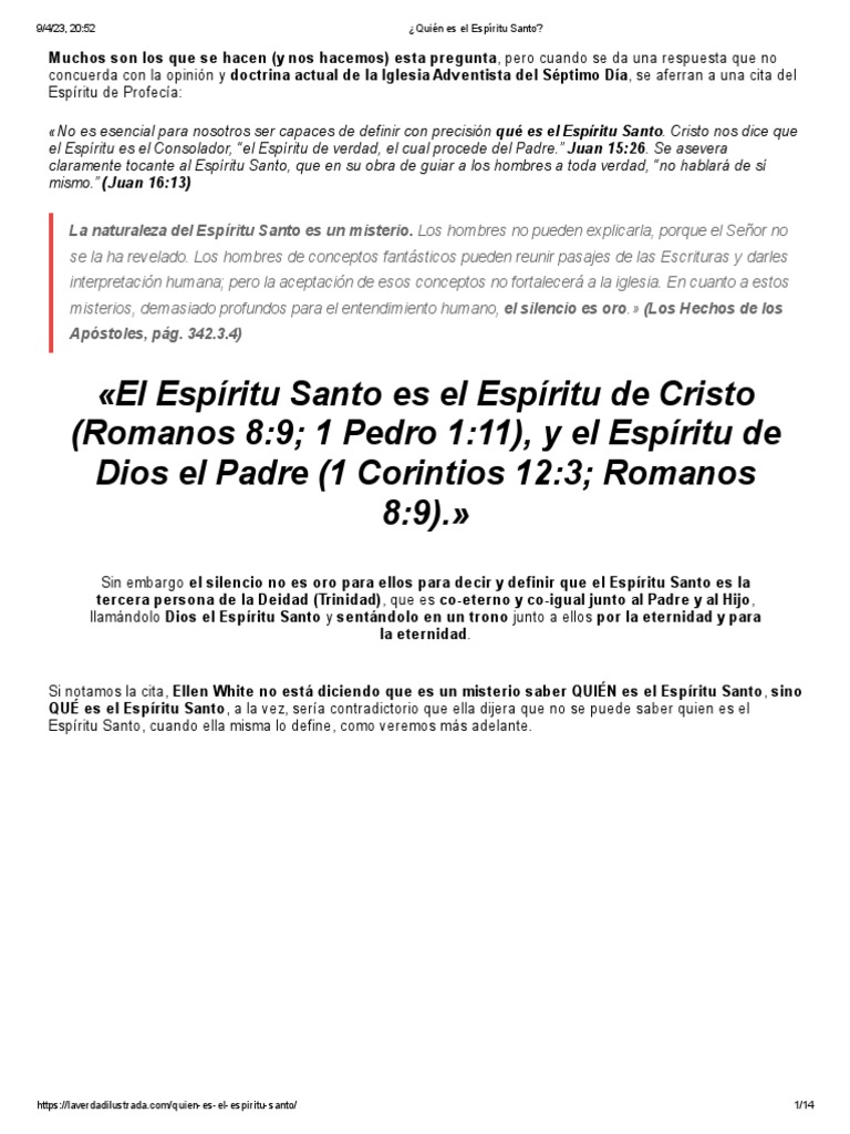 Quién Es El Espíritu Santo Pdf Espíritu Santo Cristo Título