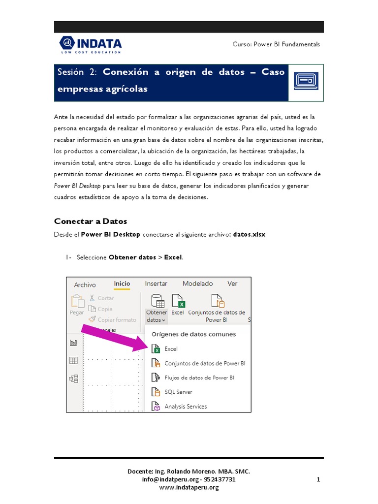Sesión 02 - Conexión A Base de Datos Excel | PDF | Microsoft Excel | Bases de datos