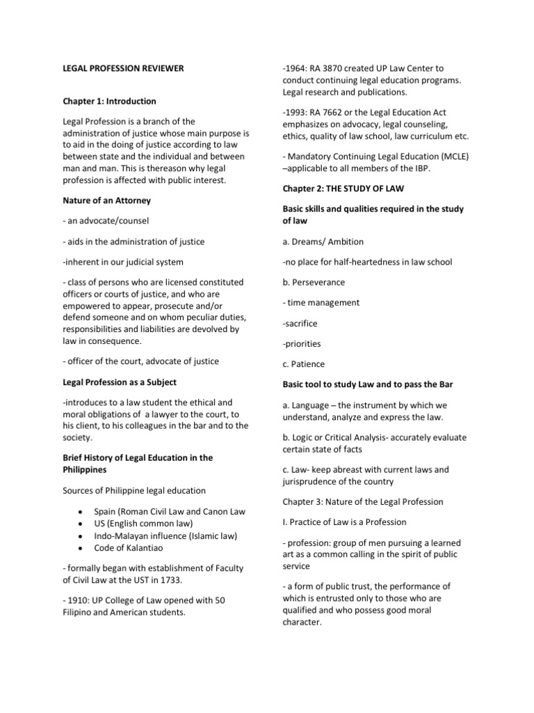 Legal Profession Reviewer | PDF | Legal Education | Lawyer