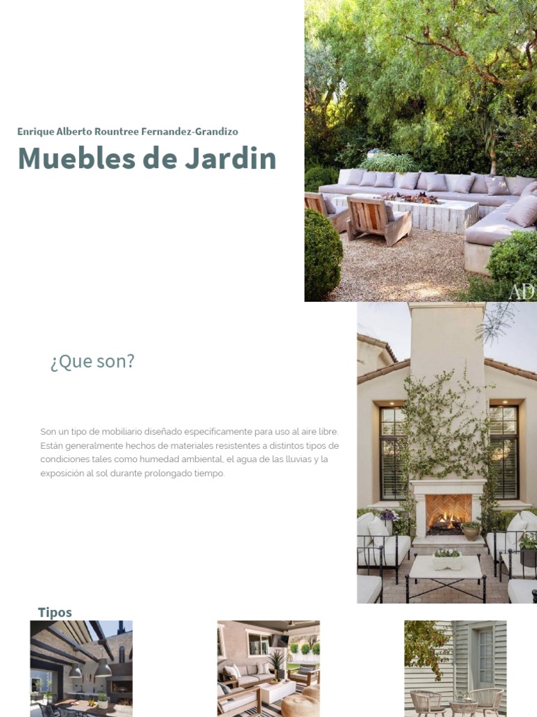 Muebles de Jardín: Tipos, Materiales y Lugares de Compra | PDF | Mueble | Madera