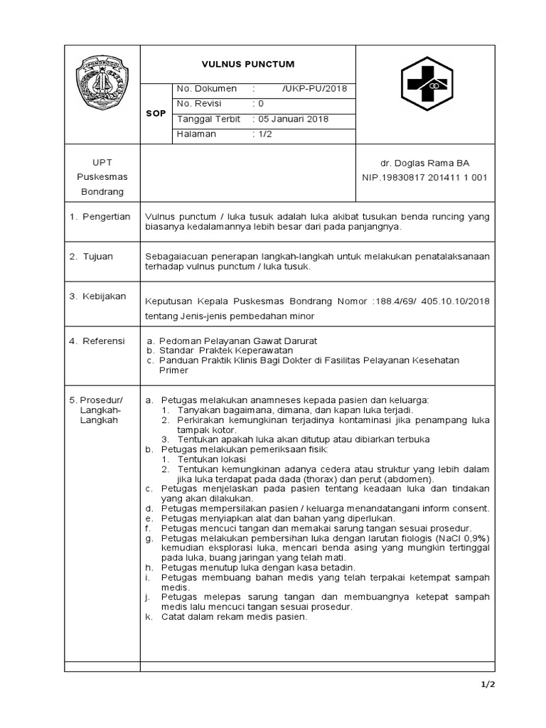 Sop Vulnus Punctum | PDF
