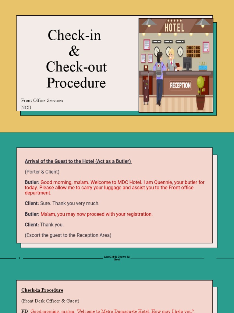 Hotel Check-in and Check-out Guide | PDF | Hospitality Industry | Hotel