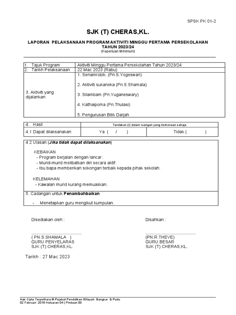 Laporan Pelaksanaan Program | PDF