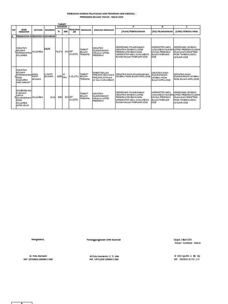 Pdca Perkesmas | PDF