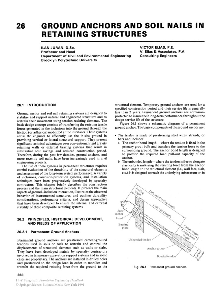 Ground Anchors and Soil Nails in Retaining Structures | PDF ...