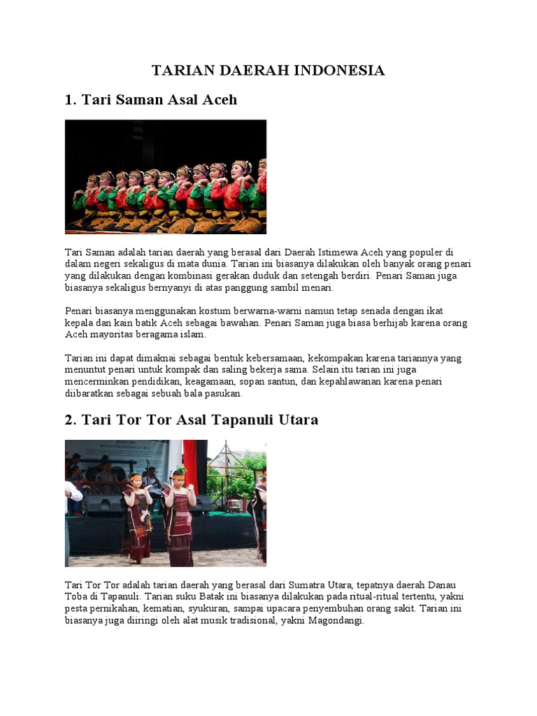 Tarian Daerah Populer Indonesia | PDF