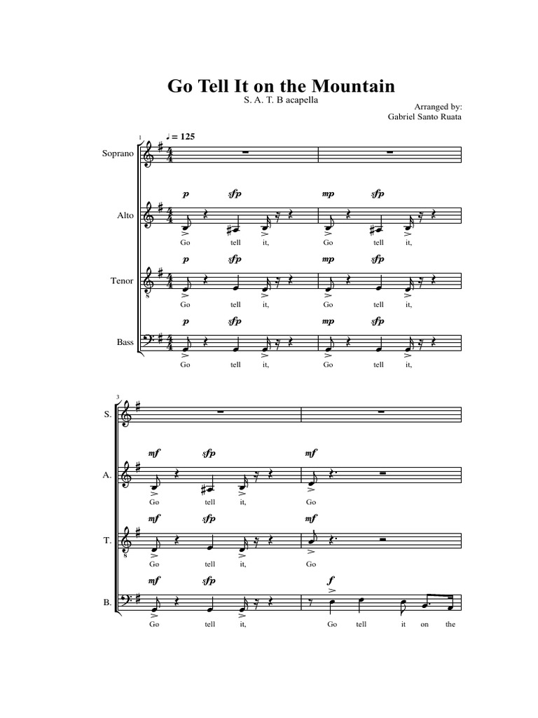 Go Tell It On The Mountain | PDF | Musical Instruments | Musical ...