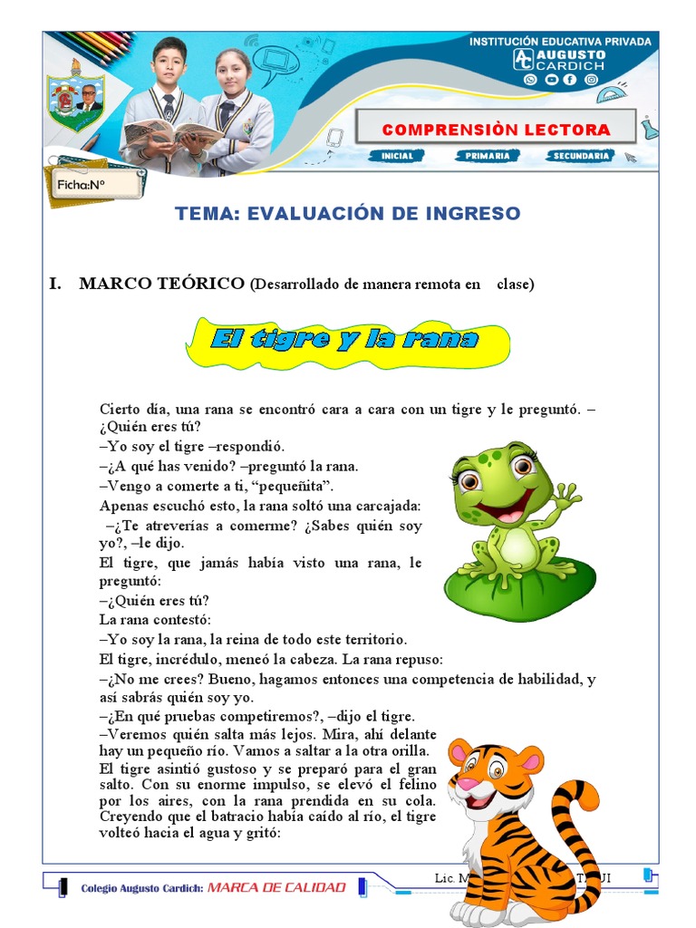 COMPRENSIÒN LECTORA 2do - Evaluaciòn | PDF