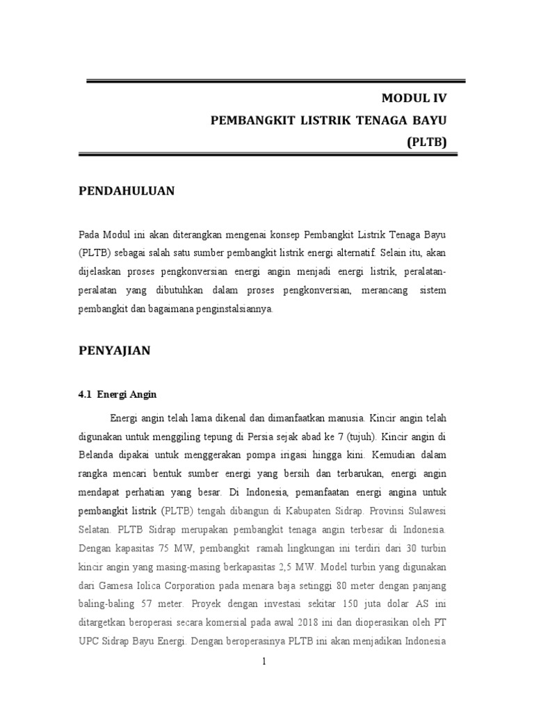 Modul IV. PLTB | PDF