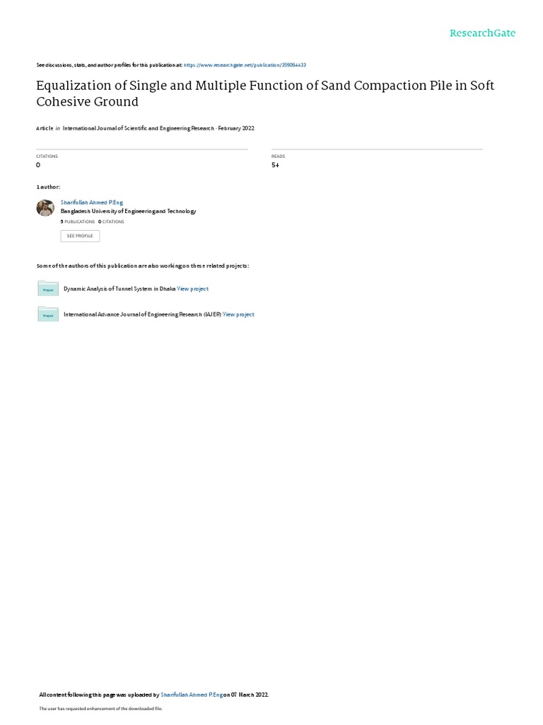 Equalization of Single and Multiple Function of Sand Compaction Pile in ...
