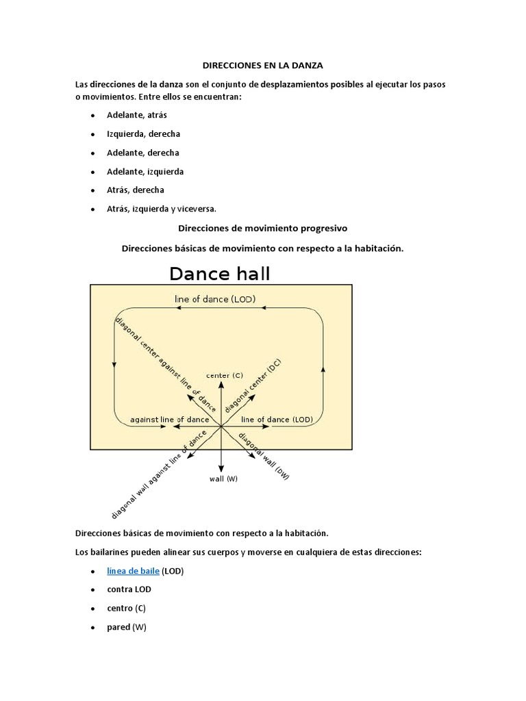 Direcciones en La Danza: Línea de Baile | PDF | Bailes