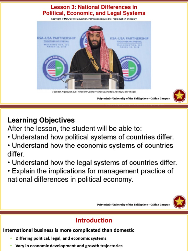 Lesson 3: National Differences in Political, Economic, and Legal ...