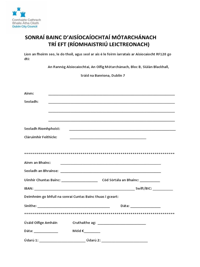 Eft Form Irish-1 | PDF