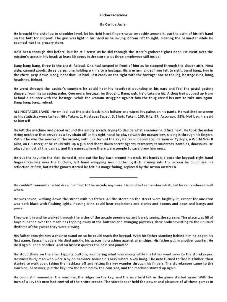 FlickerFadeGone - Carljoe Javier | PDF