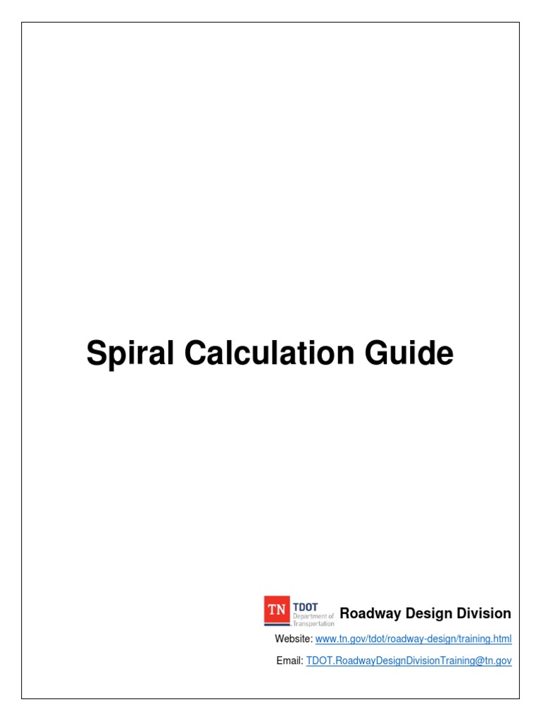 Spiral Curve Calculation Guide | PDF | Tangent | Angle