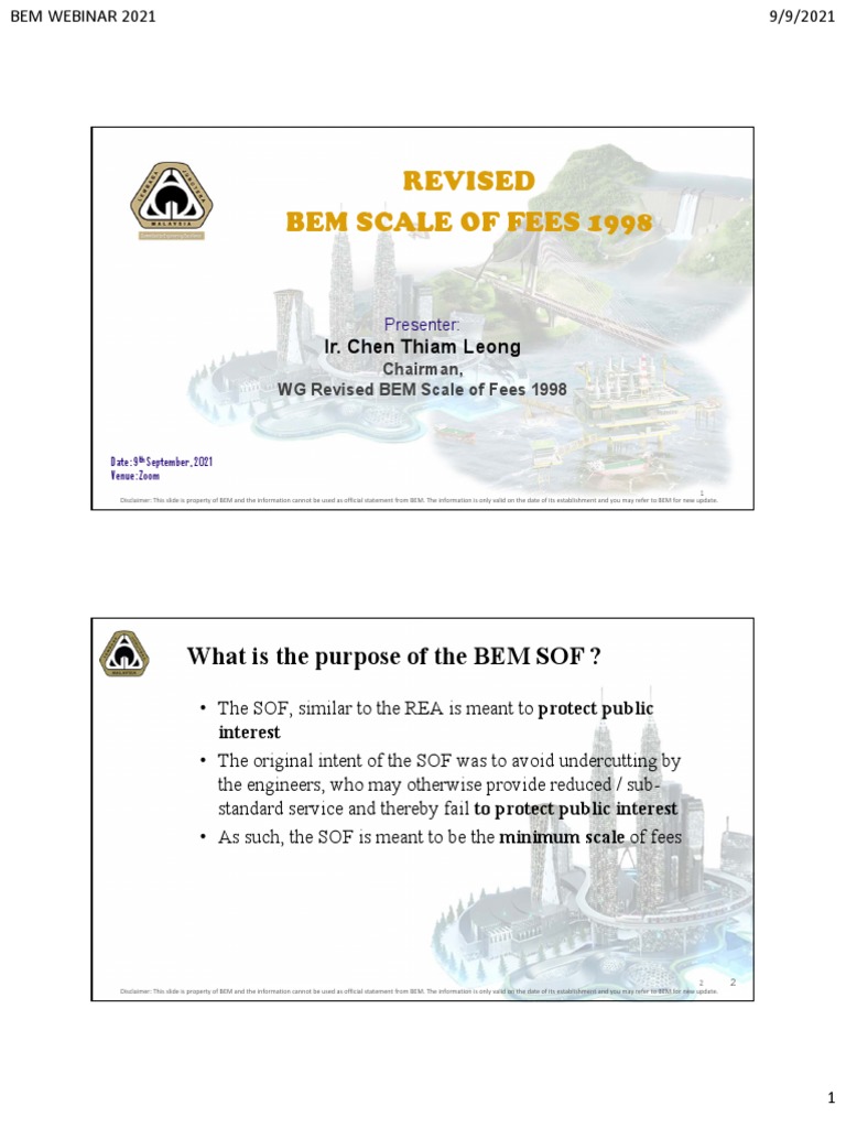 BEM Scale of Fees 1998 Webinar Insights | PDF | Engineer | Business