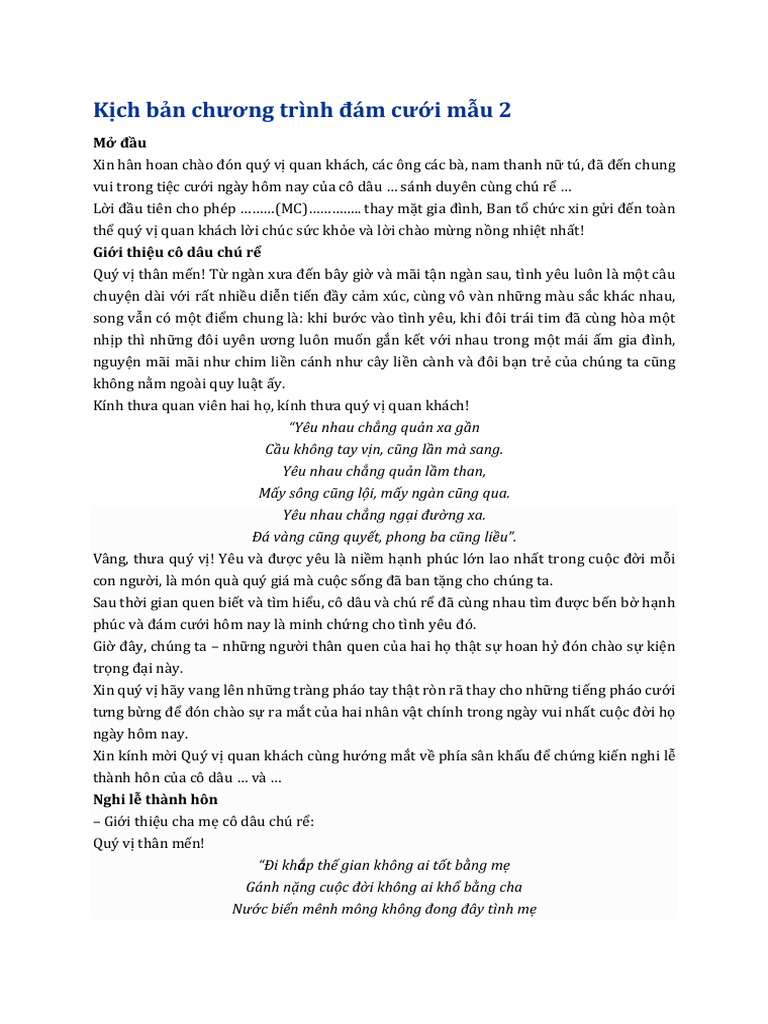 The Wedding MC Script | PDF