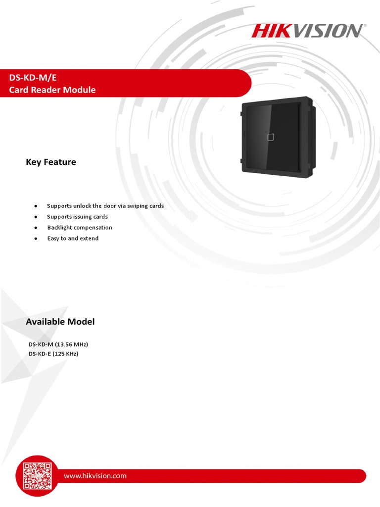 hikvision_dskdm_video_intercom_card_reader_module | PDF