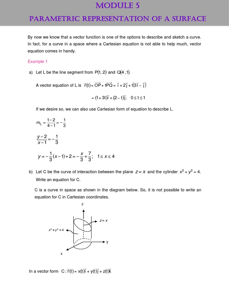 Module 5 Parametric Representation Pdf Sphere Equations