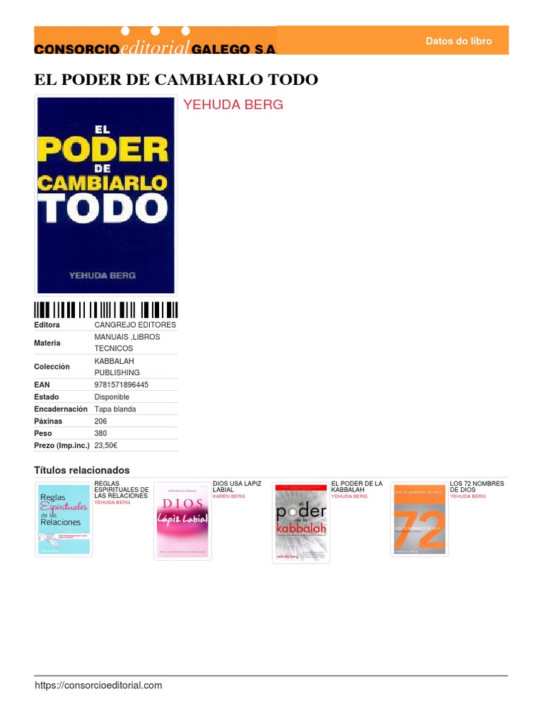 El Poder de Cambiarlo Todo: Yehuda Berg | PDF