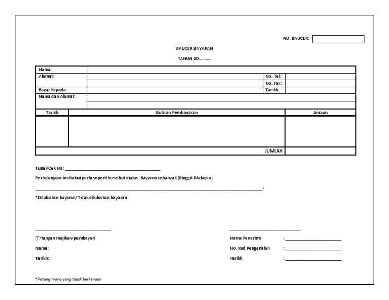 Dokumen - Tips - Contoh Baucer Bayaran | PDF