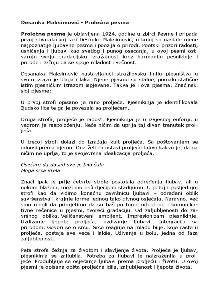 Desanka Maksimović-Pesme | PDF