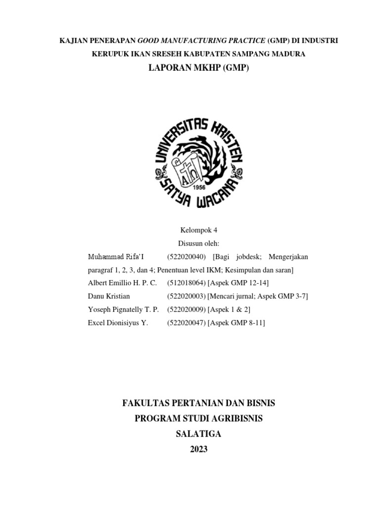 Penerapan 14 Aspek GMP di Kerupuk Ikan | PDF