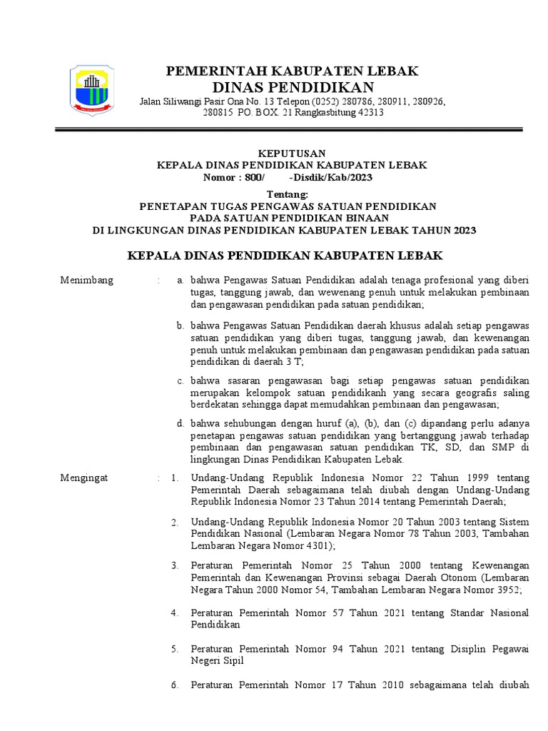 Konsideran SK PS 2023 | PDF