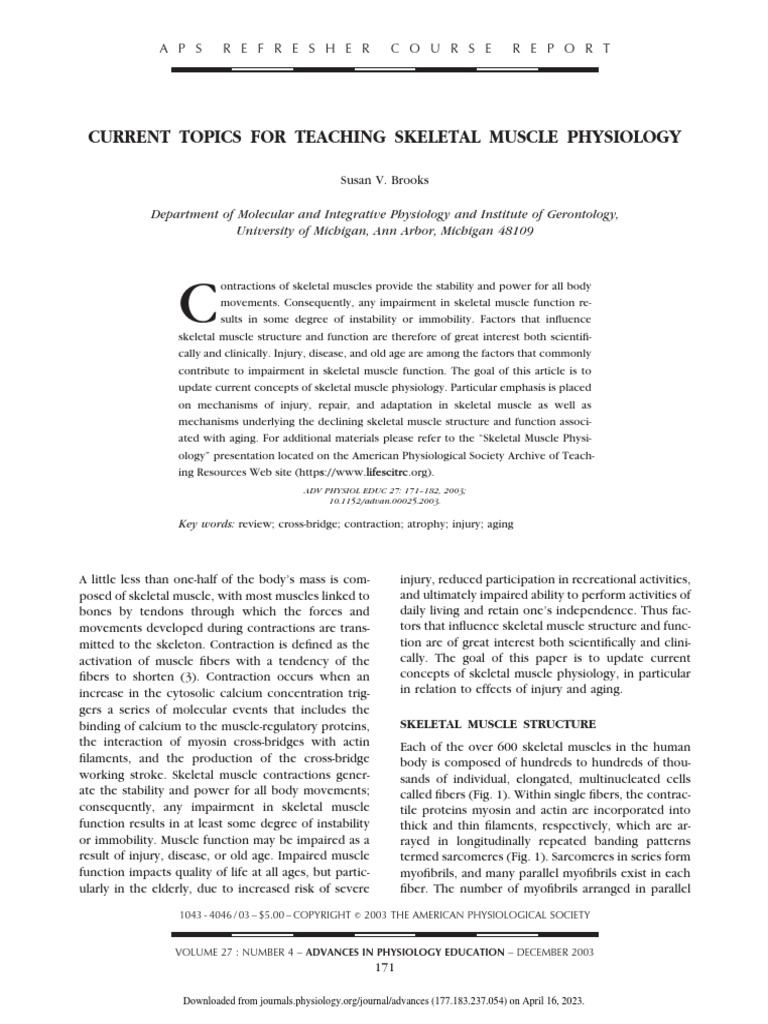 Skeletal Muscle Physiology | PDF | Skeletal Muscle | Muscle Contraction