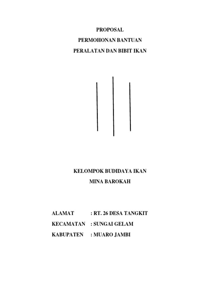 Proposal Permohonan Bantuan Peralatan Dan Bibit Ikan | PDF