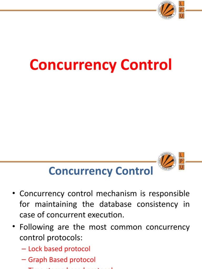 Unit 4 Concurrency Control Tt Pdf Database Transaction Concurrency Computer Science