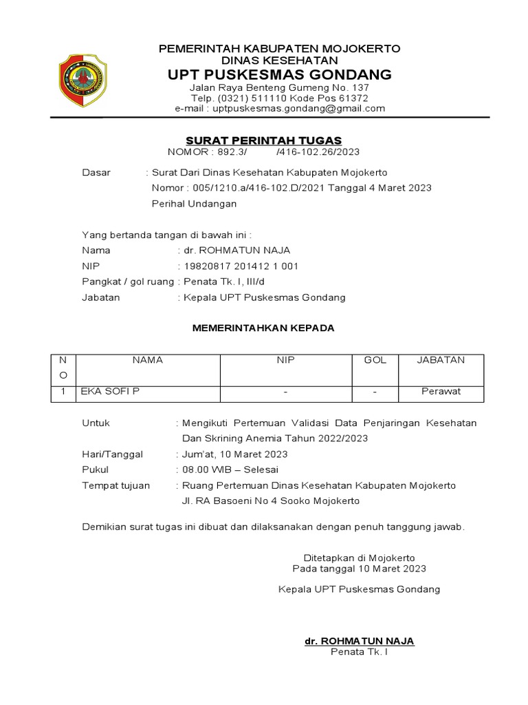 Surat Tugas 2023 | PDF