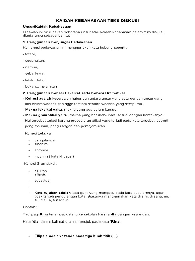 Kaidah Kebahasaan Teks Diskusi | PDF